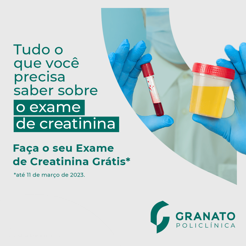 Exame de creatinina: tudo o que você precisa saber | Granato